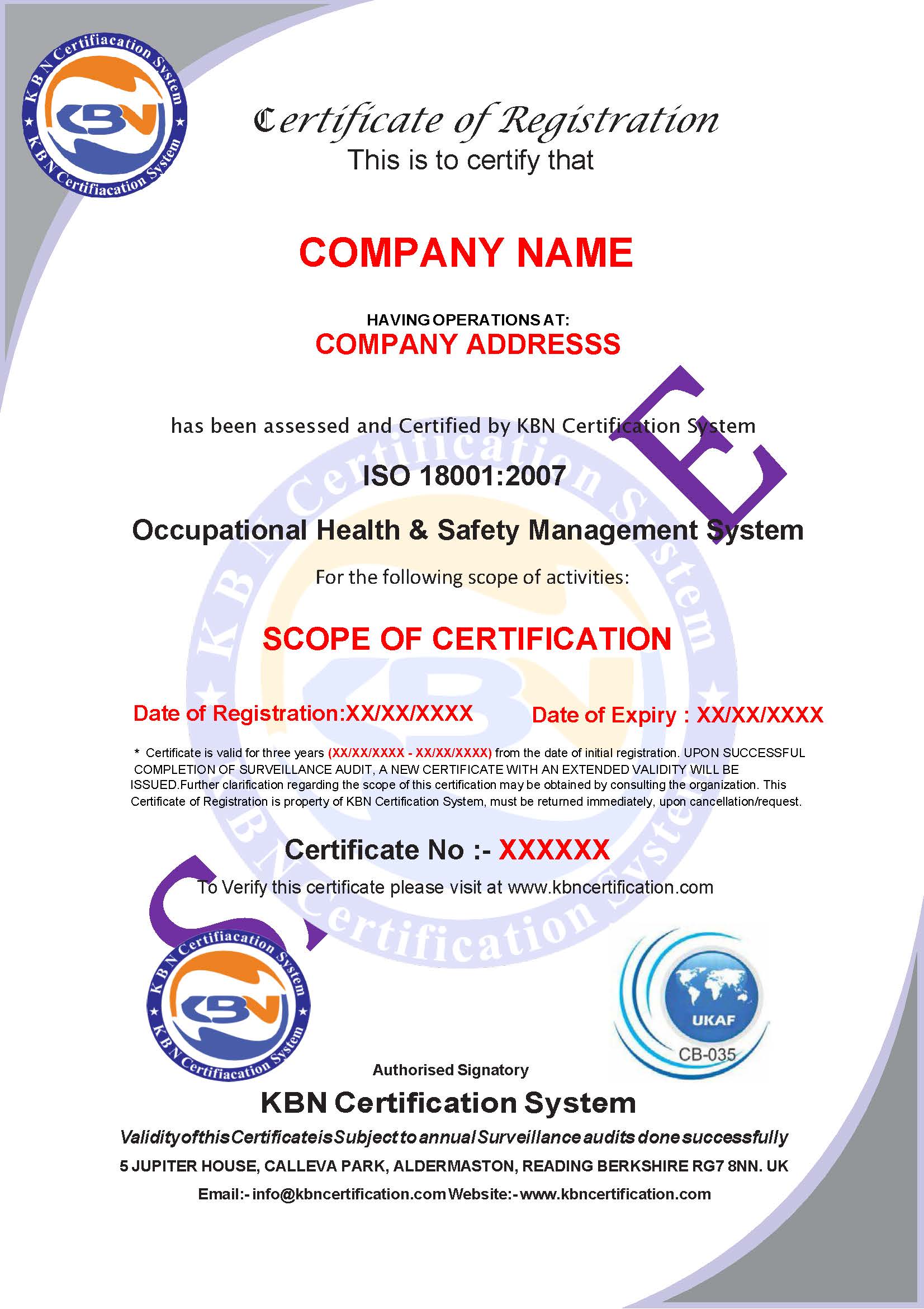 Sample Certificate