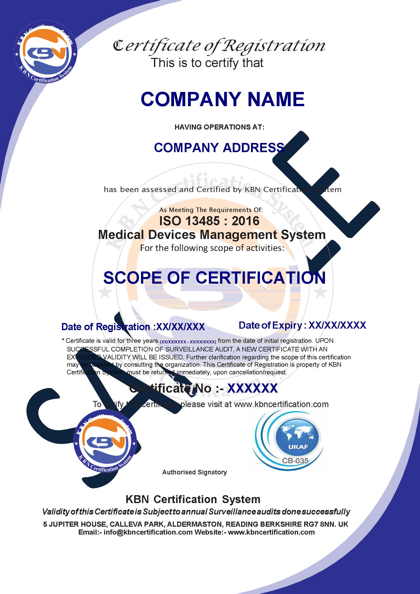 Sample Certificate