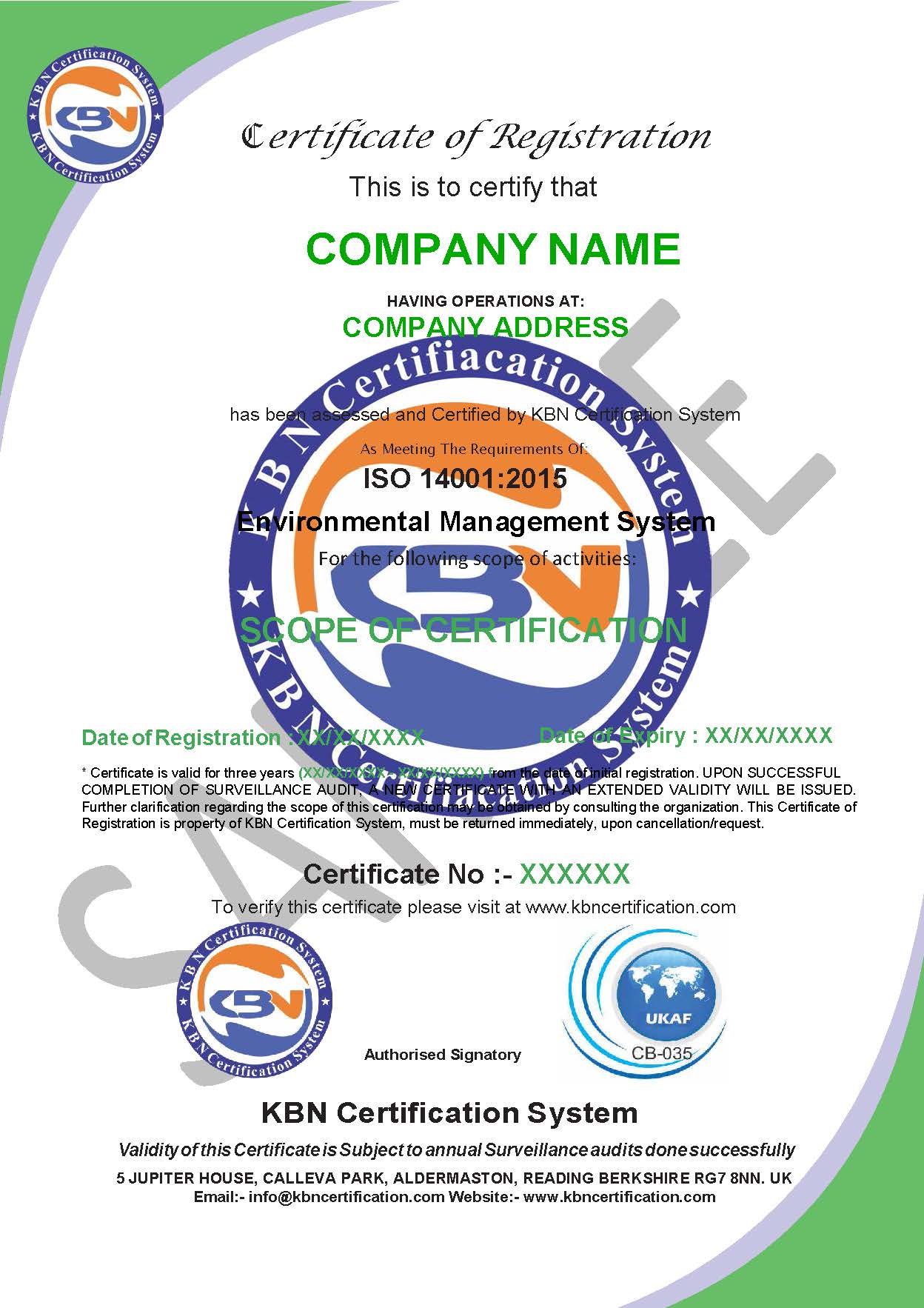 Sample Certificate